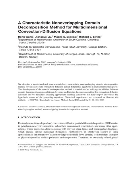 a characteristic nonoverlapping domain decomposition method for multidimensional convection