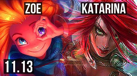 ZOE Vs KATARINA MID 12 0 8 Legendary 6 Solo Kills 1 0M Mastery