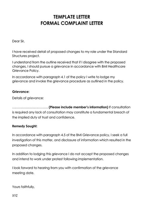 Examples Of Formal Complaint Letter 20 Free Templates