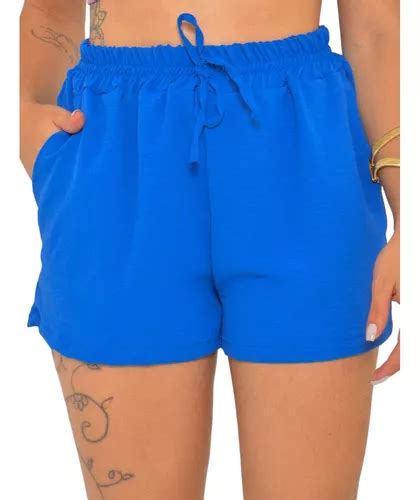 Shorts Duna Feminino Cintura Alta Tendência Verão C Elástico MercadoLivre