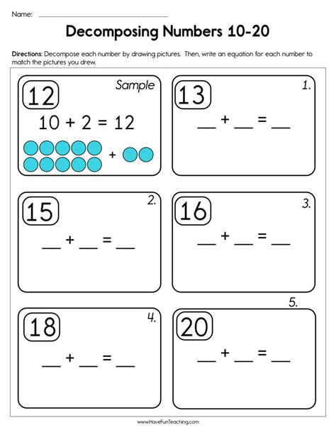 Compose And Decompose Numbers Worksheets