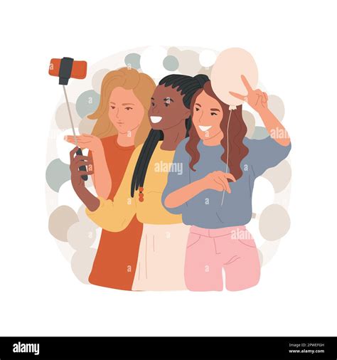 Fiesta De Las Ni As Aislado Ilustraci N Vectorial De Dibujos Animados