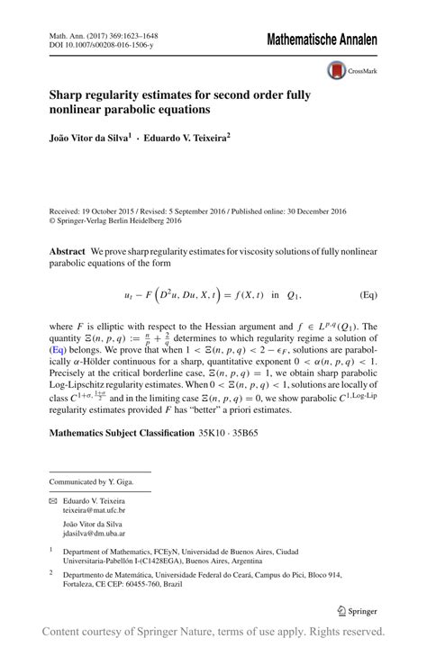 sharp regularity estimates for second order fully nonlinear parabolic equations request pdf