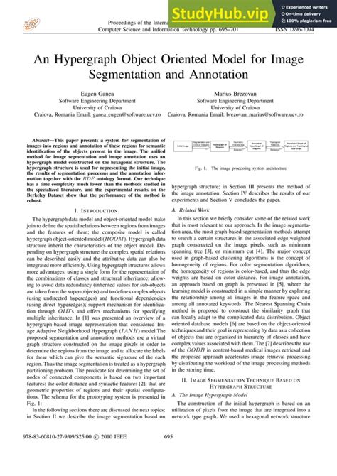 an hypergraph object oriented model for image segmentation and annotation pdf