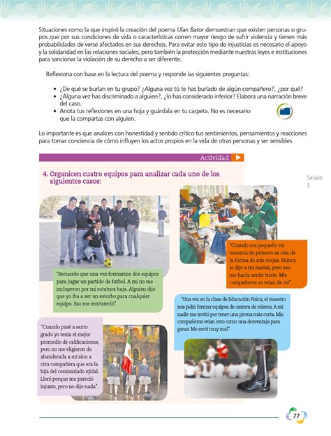 Formación Cívica y Ética Primero Telesecundaria 2022 2023 Página 77