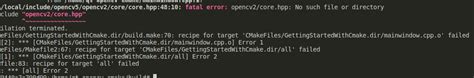 it s not possible to use opencv headers unless they are installed into a system include path