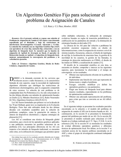 un algoritmo genético fijo para solucionar el problema de