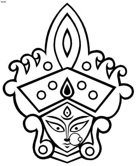 Beautiful Durga Clip Art For Coloring
