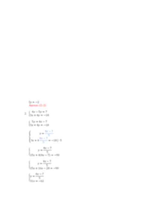 solution algorithm for solving systems of linear equations substitution method example of