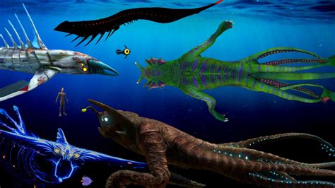 Subnautica Creatures And Leviathans Size Comparison YouTube
