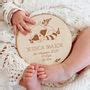 Personalised Wooden Baby Birth Announcement Sign By Lula Gray