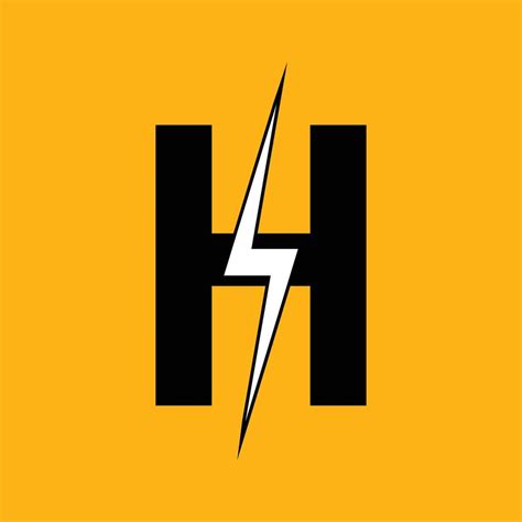 H Letter With Lightning Bolt Logo Design 14618902 Vector Art At Vecteezy