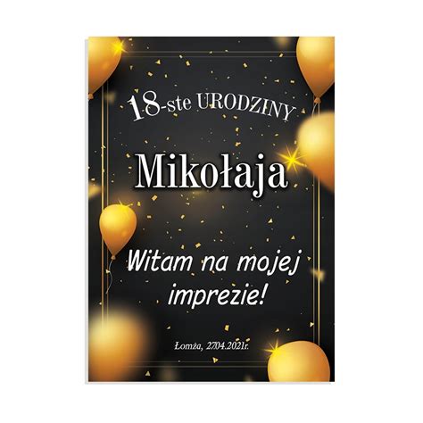 Personalizowany Plakat Na Urodziny Niska Cena Na Allegro Pl