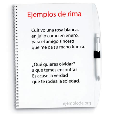 Ejemplos De Rimas Ejemplode Org