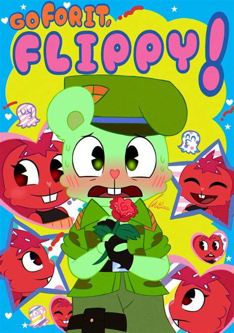 Flippy X Flaky Happy Tree Friends Happy Friends Cute Drawings