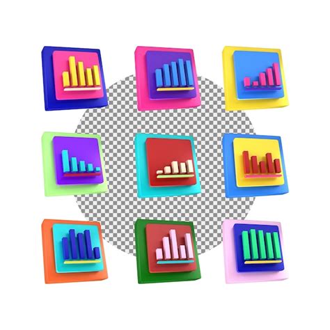 Icônico de gráfico de barras 3d PSD Premium