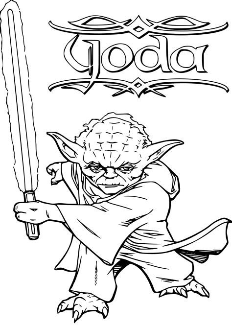 Coloriage Yoda gratuit à imprimer