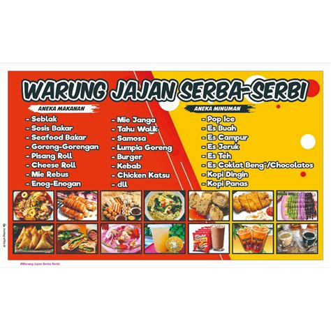Jual Spanduk Warung Jajanan Banner Aneka Jajanan 100x60 Shopee Indonesia