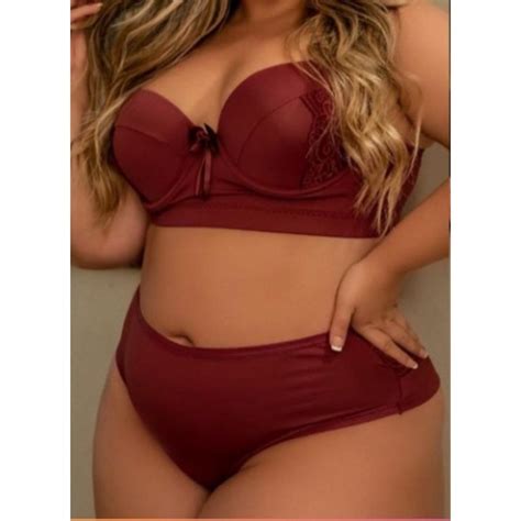 Conjunto lingerie plus size luxo até tamanho 54 super reforçado