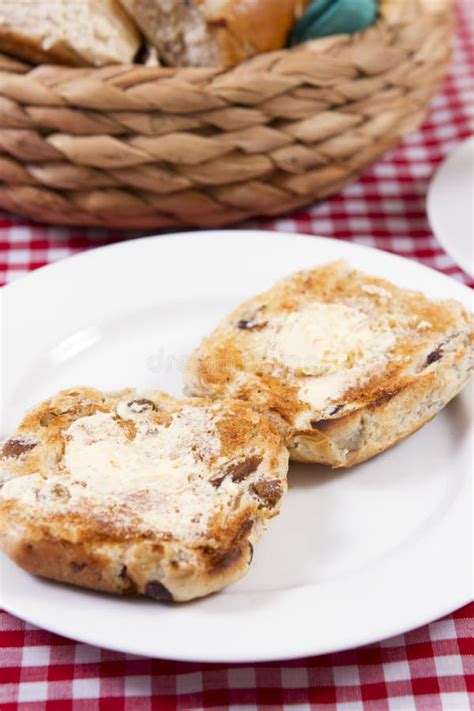 Buttered Hot Cross Buns Stock Photo Image Of Plate Butter 18942148