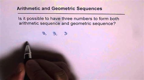 example for both arithmetic and geometric sequence youtube