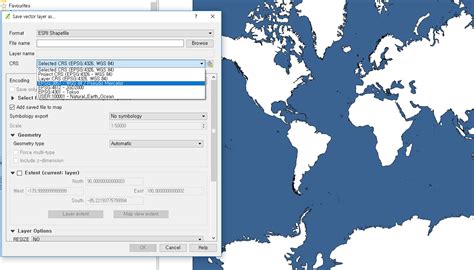 Coordinate System Save Ocean Shape Layer Using Another Crs Problem