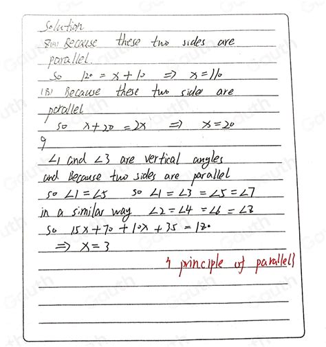 solved 8 each diagram below shows two parallel lines cut by a transversal set up and solve