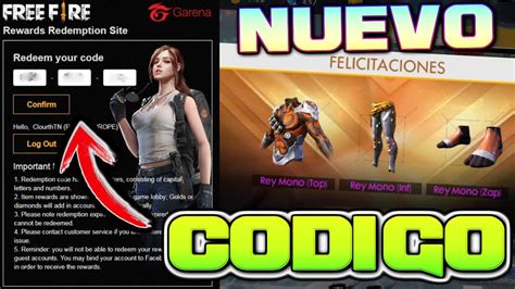 NUEVO CODIGO Para CANJEAR REGALOS De FREE FIRE CODIGO CARNAVAL