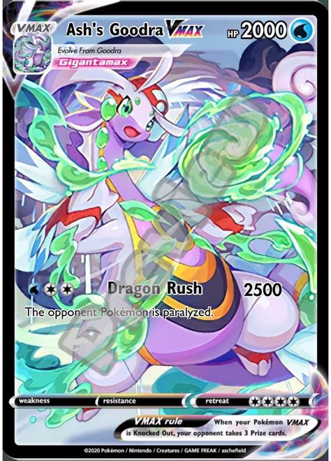 Goodra Vmax Gx Ex Vstar Ash Ketchum Gx Pokemon Card Etsy