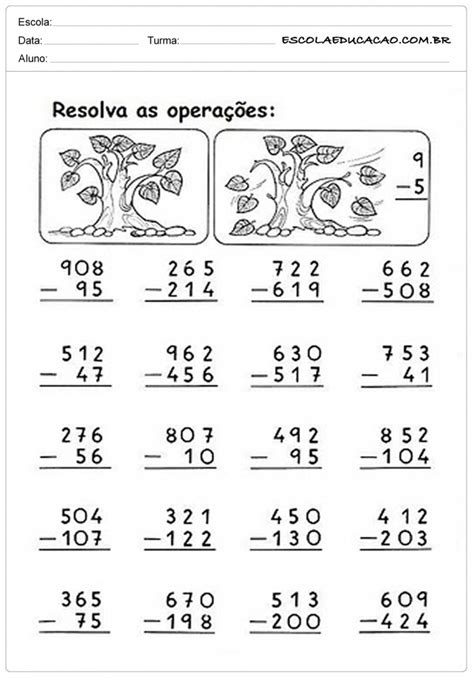 Atividades PARA IMPRIMIR de Matemática 2º ano Adição e Subtração SÓ