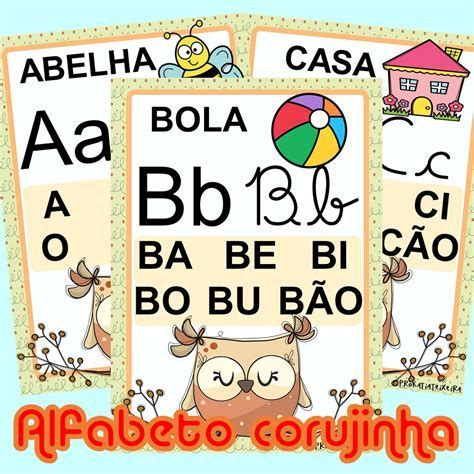 Cartazes Alfabeto 4 Tipos De Letras Sílabas Tema Chuva