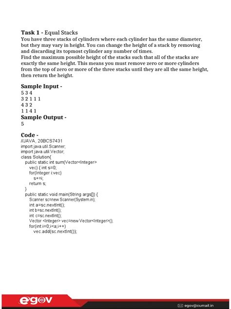 task 1 equal stacks pdf applied mathematics theoretical computer science