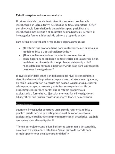 Estudios exploratorios o formulativos Cuáles son los mejores métodos