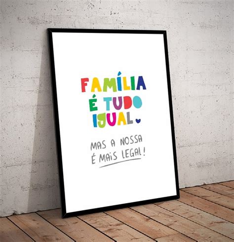 Quadro Família é tudo igual Elo7 Produtos Especiais