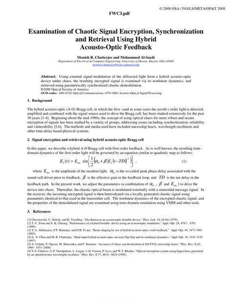pdf examination of chaotic signal encryption synchronization and retrieval using hybrid