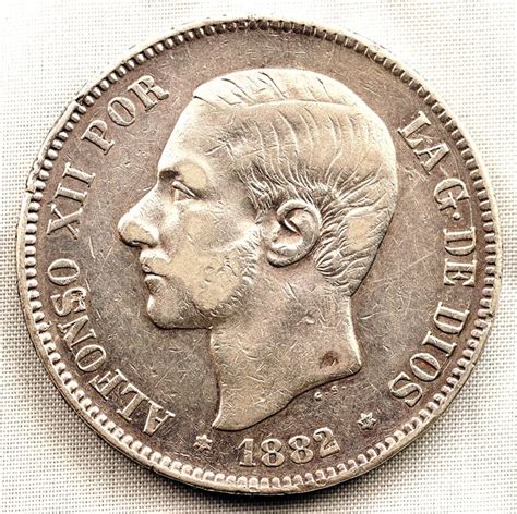 Spagna 5 Pesetas VARIANTE 1882 81 Madrid Alfonso Catawiki