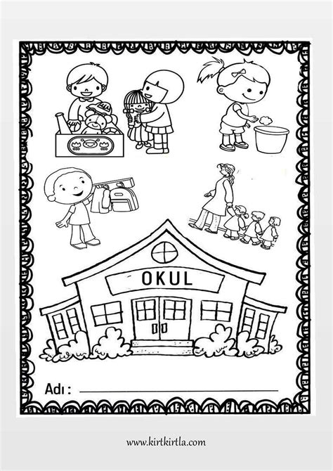 Okul Kuralları Boyama Sayfası Eğlenceli ve Öğretici Aktivite KIRTKIRTLA