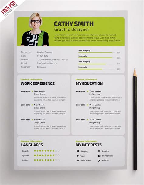 Graphic Designer Resume Template Psd
