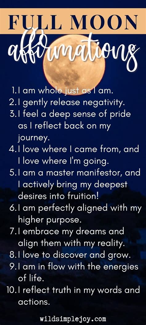 40 Full Moon Affirmations For Reflection And Manifestation Wild