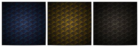 Japanese Pattern Circle Overlapping Traditional Background Deco Navy