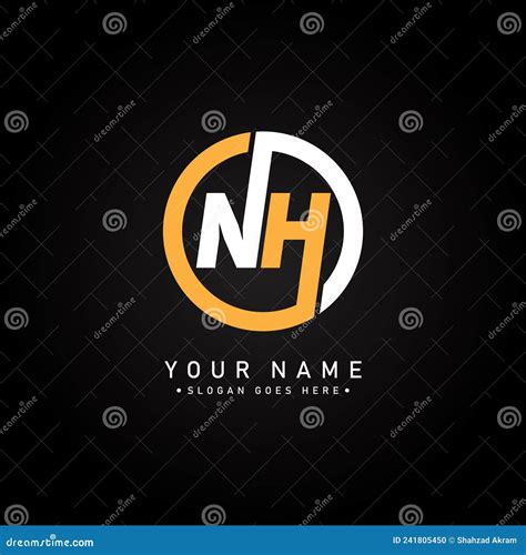 Initial Letter NH Logo Minimal Business Logo Stock Vector