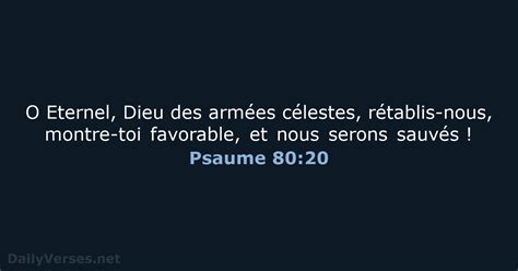 22 décembre 2022 Verset Biblique du Jour BDS Psaume 80 20