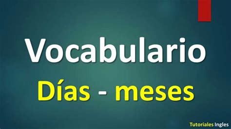 Días meses en Ingles con pronunciación YouTube