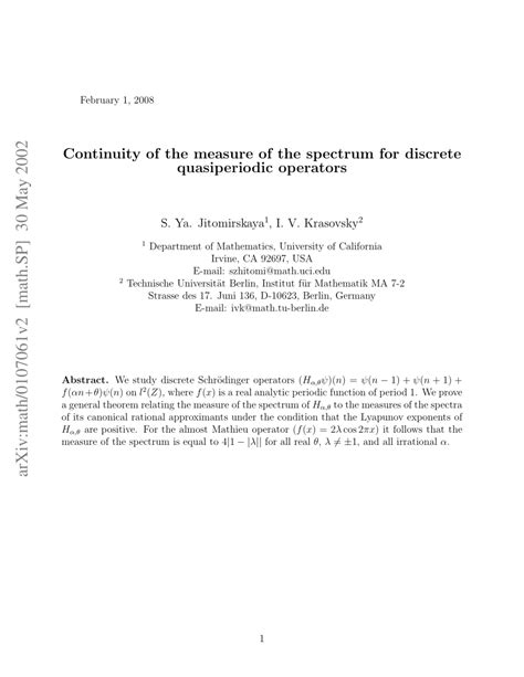 pdf continuity of the measure of the spectrum for discrete quasiperiodic operators