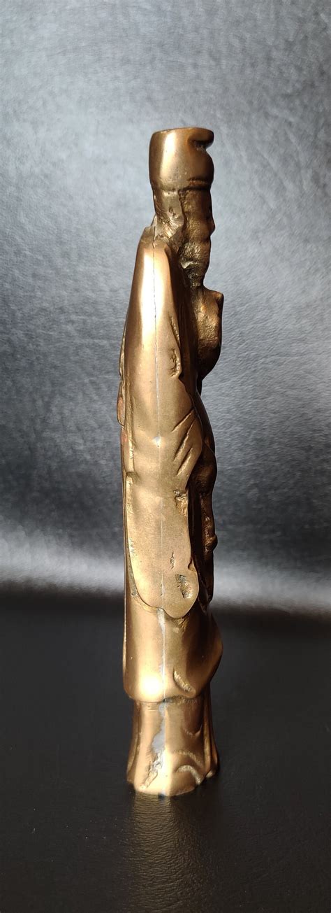Vintage Brass Monk Statue Beautiful Vintage Solid Brass Elder Etsy