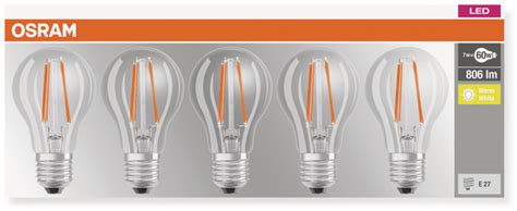 LED Lampe OSRAM BASE CLASSICA 7 W 806lm 2700 K 5 Stk