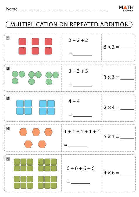 Multiplication Practice Worksheets With Arrays Repeated Addition
