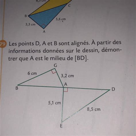 79 Les points D A et B sont alignés À partir des informations données