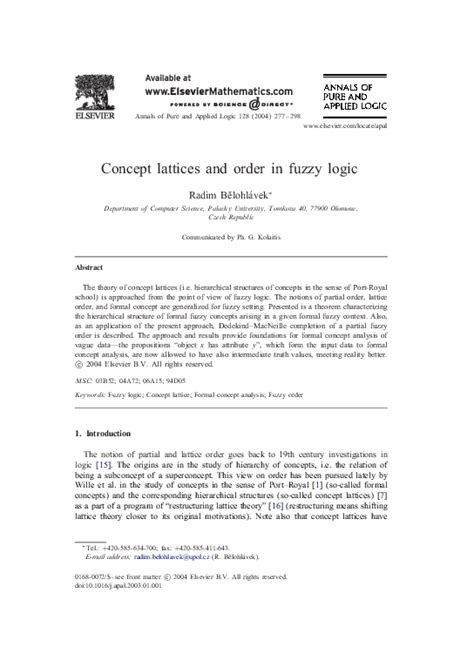 pdf concept lattices and order in fuzzy logic radim belohlavek