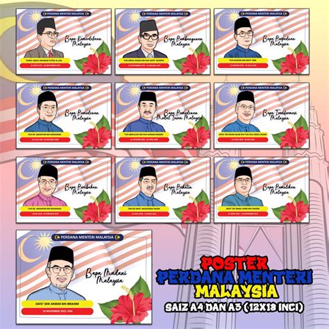 Set Poster Perdana Menteri Malaysia Shopee Malaysia